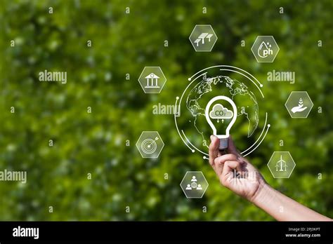 Co2 Carbon Dioxide Emission Reduction Concept Sustainable Environmental Development Stock