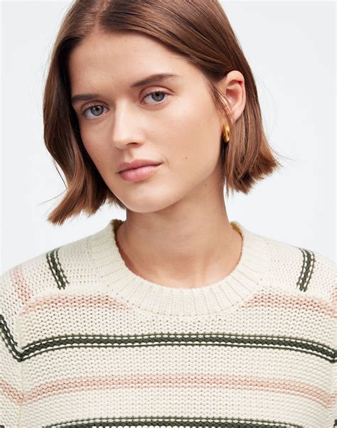 Cotton Crewneck Sweater In Stripe Madewell