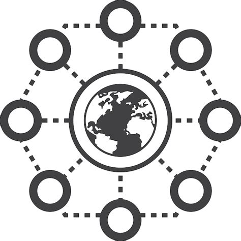premium vector globe and connection illustration in minimal style