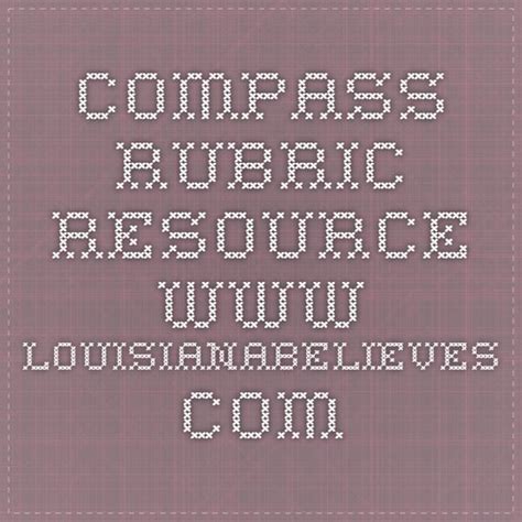Compass Rubric Resource Rubrics Teachers Compass