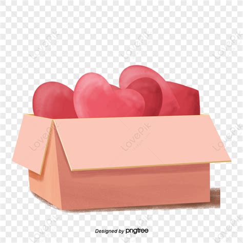 분홍색 하트 일러스트 모양의 판지 상자선물프로 모션 Png 일러스트 무료 다운로드 Lovepik