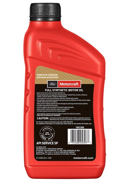 Motorcraft Engine Oil Synthetic Blend 5W-20, 57% OFF