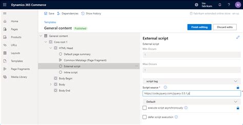 Script Injectors Commerce Dynamics 365 Microsoft Learn