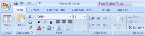 Microsoft Access Interface The Ribbon