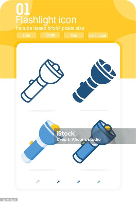 흰색 배경에 격리 된 여러 스타일손전등 프리미언 아이콘 웹 사이트 모바일 앱 Ui Ux 전자 및 모든 프로젝트에 대한 벡터