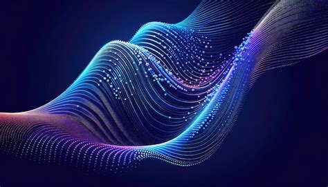 Premium Photo Dynamic Blue Particle Waves Abstract Background