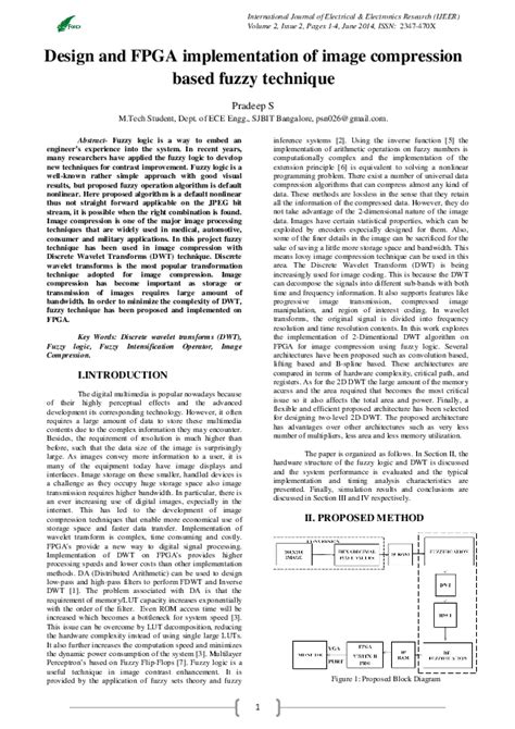 Pdf Design And Fpga Implementation Of Image Compression Based Fuzzy Technique