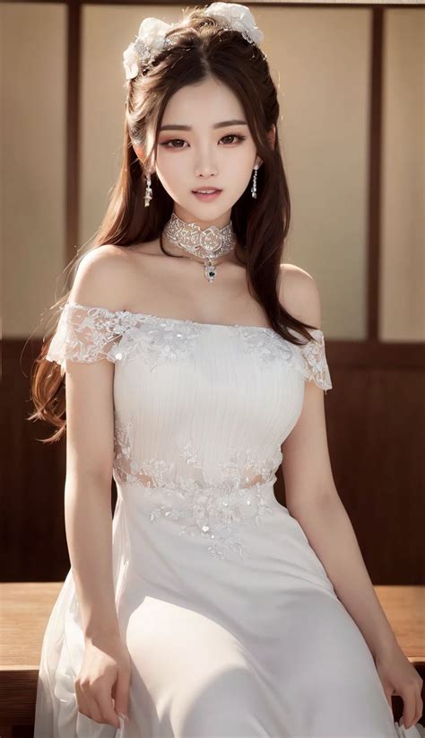 Ai가 그린 화이트 파티 드레스 모델 Ai드로잉 그림 2023 드레스 모델 파티 드레스 모델