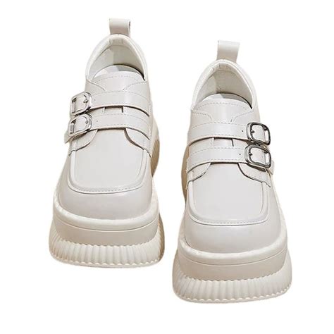 Double Buckle Space Platform Shoes Aesthetic Shoes Boogzel Clothing