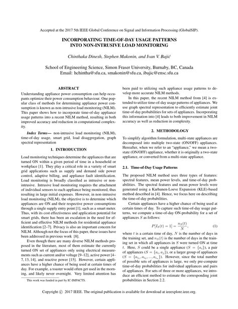 Pdf Incorporating Time Of Day Usage Patterns Into Non Intrusive Load