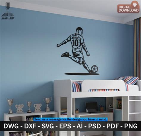 Kylian Mbappé Svg Dxf Laser Cut Metal Wall Art Digital File For Cnc