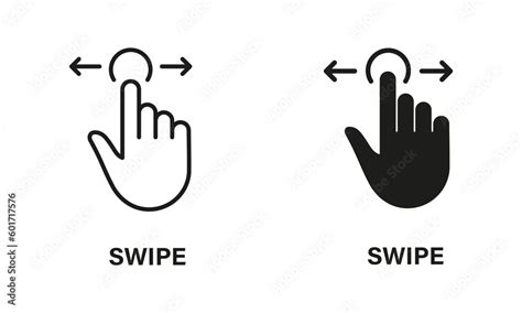 Vetor De Swipe Gesture To Right And Left Hand Cursor Of Computer Mouse