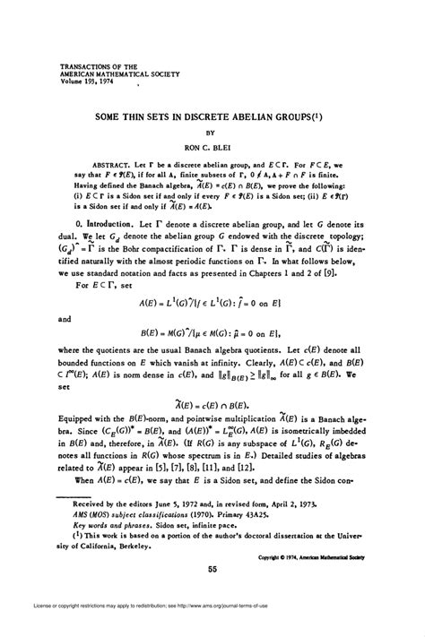Pdf Some Thin Sets In Discrete Abelian Groups