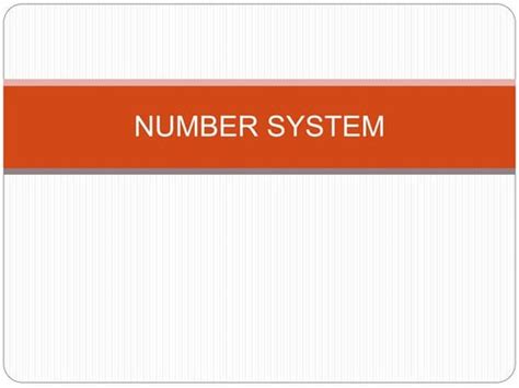 Number System Ppt