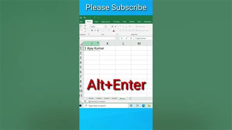 Excel Tips And Tricks Use Of Altenter In Excel Excel Shorts