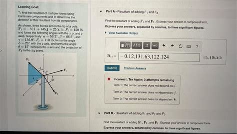 solved part a resultant of adding f and fy learning goal