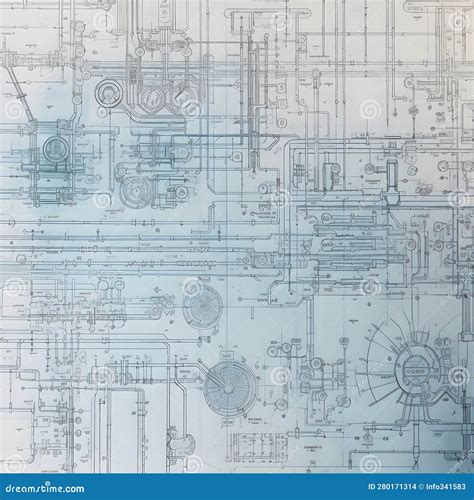 Detailed Blueprint Of Futuristic Spaceship Design With Technical Specifications Royalty Free