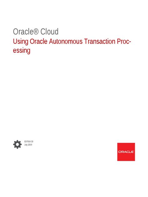Autonomous Transaction Processing Pdf Oracle Database Cloud Computing