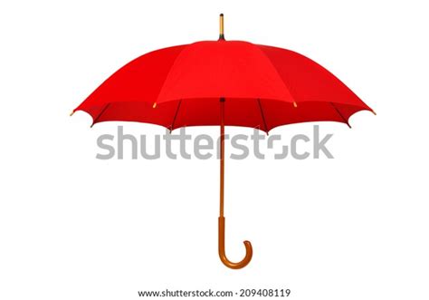 흰색 배경에 분리된 빨간색 우산 열기 스톡 사진지금 편집 209408119