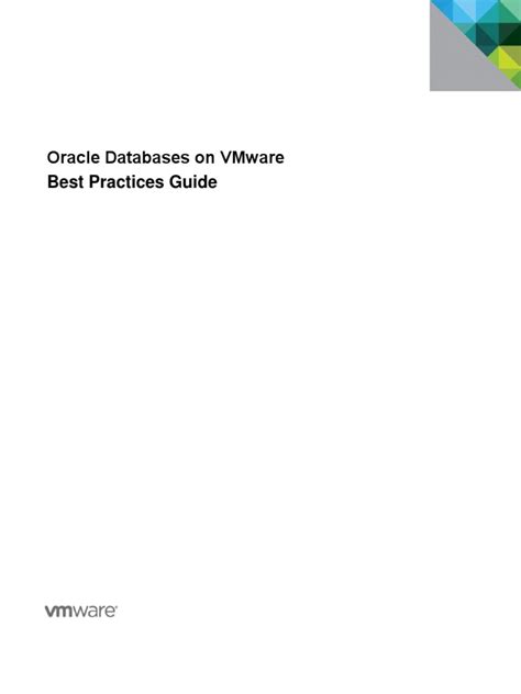 Oracle Databases On Vmware Best Practices Guide Pdf