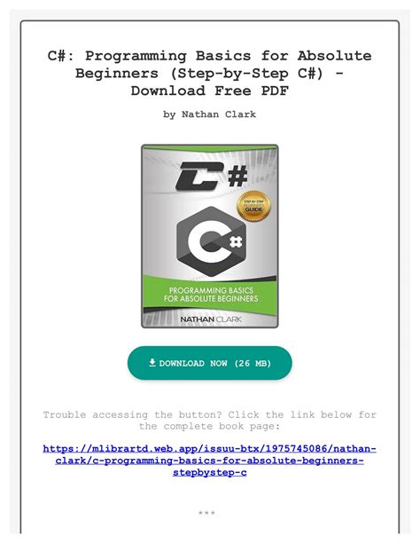 ebook pdf c programming basics for absolute beginners step by step c by nathan clark by
