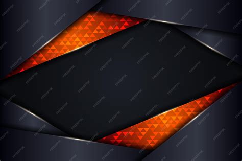 Premium Vector Abstract Modern Dark Overlap 3d Metallic Background With Shiny Textured Orange