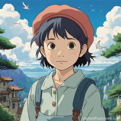 Studio Ghibli Sky | Stable Diffusion Online