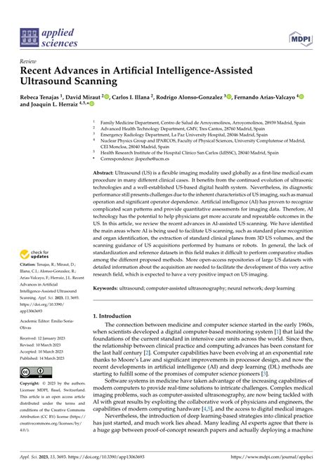 pdf recent advances in artificial intelligence assisted ultrasound
