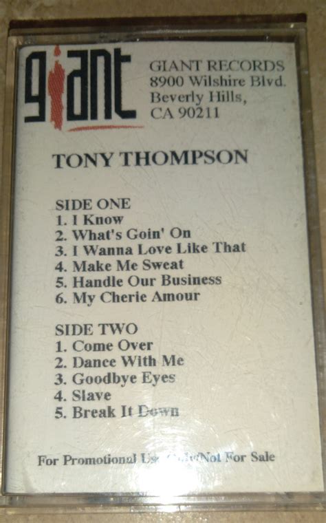 Tony Thompson Sexsational Cassette Discogs