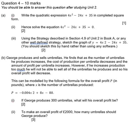 Solved Question 4 10 Marks You Should Be Able To Answer