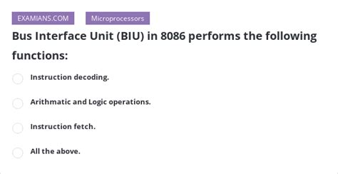 bus interface unit biu in 8086 performs the following functions