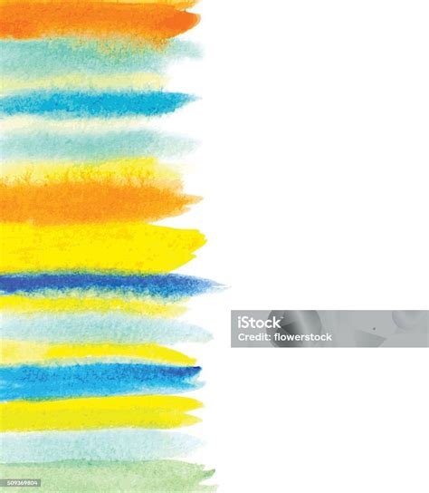 추상적임 수제 워터컬러 배경에 더해진 브러시 Strokes 벡터 삽화 0명에 대한 스톡 벡터 아트 및 기타 이미지 0명 그림 그리기 노랑 Istock