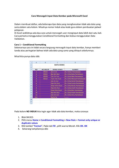 pdf jp 3 cara mencegah input data kembar pada microsoft excel
