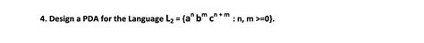 Solved Design A PDA For The Language Chegg