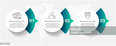 벡터 템플릿 원 인포그래픽 3 화살표와 부품 비즈니스 개념 0명에 대한 스톡 벡터 아트 및 기타 이미지 0명 3차원 형태 개념 Istock