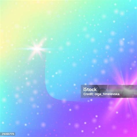 공주 홀로그램 핑크 매직 그라디언트 카와이 패턴 무지갯빛 우주 초대 보라색 판타지 배경입니다 라일락 파스텔 초대장 요정 반짝이 꿈의 공주 홀로그램 공주에 대한 스톡 벡터