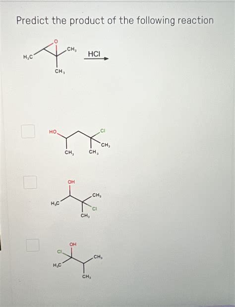 Predict The Product Of The Following Reaction Chegg