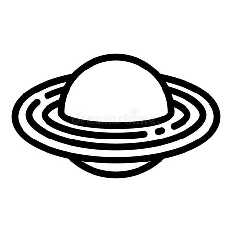 Saturn Outline Icon Stock Vector Illustration Of Satellite 126386598