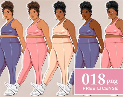 Curvy Girl Clipart Plus Size Curvy Woman Clipart Fashion Girl