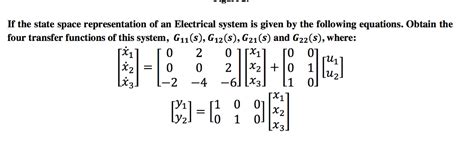 Solved If The State Space Representation Of An Electrical