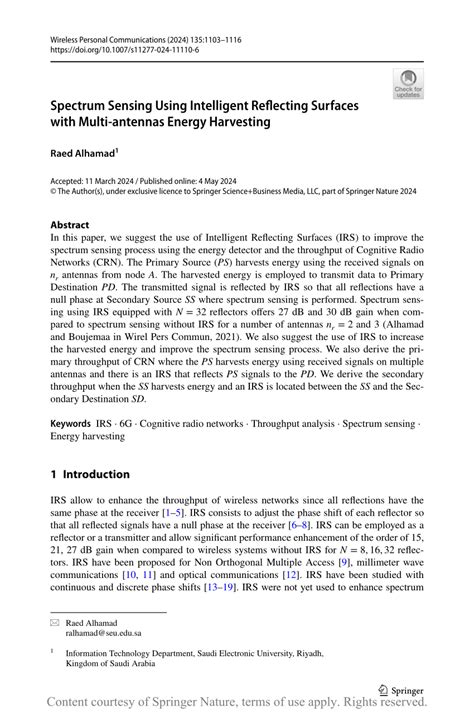 Spectrum Sensing Using Intelligent Reflecting Surfaces With Multi