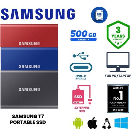 Jual Samsung Portable Ssd T Gb External Ssd Gb Years Warranty Shopee Indonesia