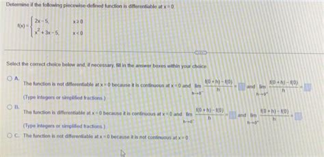 solved determine if the following piecewise defined function