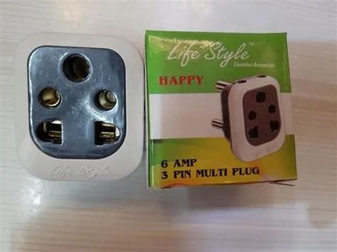 6 A Plastic 3 Pin Multi Plug Socket At 35 Piece In Chennai ID 25541189848