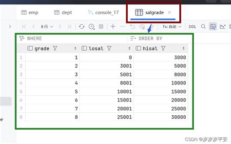 mysql—多表查询—练习（2） mysql查询研发部所有员工的信息及工资等级 csdn博客