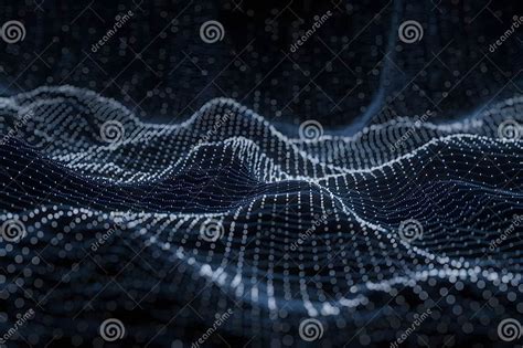 Abstract Dark Blue Digital Wave Background Elegant Modern Design Futuristic Technology Network