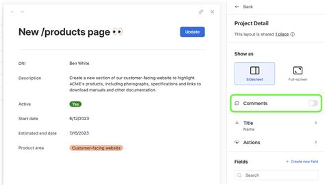 Airtable Interface Layout Record Detail
