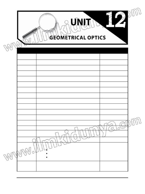 10th Class Physics Notes Review And Numerical Pdf Refraction Mirror