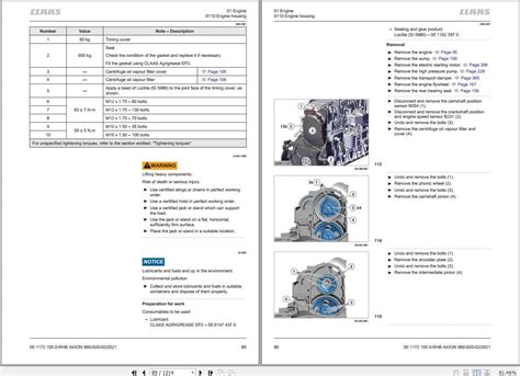 Claas Axion 960 920 A64 Assembly Operators Repair Technical Manual
