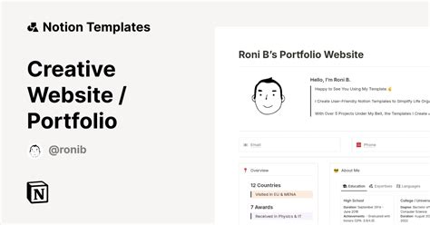 Creative Website / Portfolio Template | Notion Marketplace